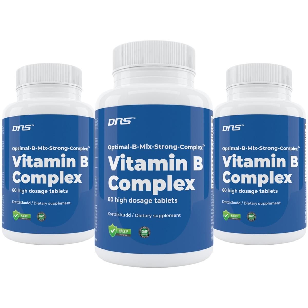 3-pack Vitamin B-Complex Høyt Dosert - 3 x 60 tabletter - Kost1 Kosttilskudd AS